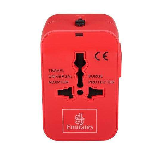 Emirates travel adapter, red | Emirates Official Store
