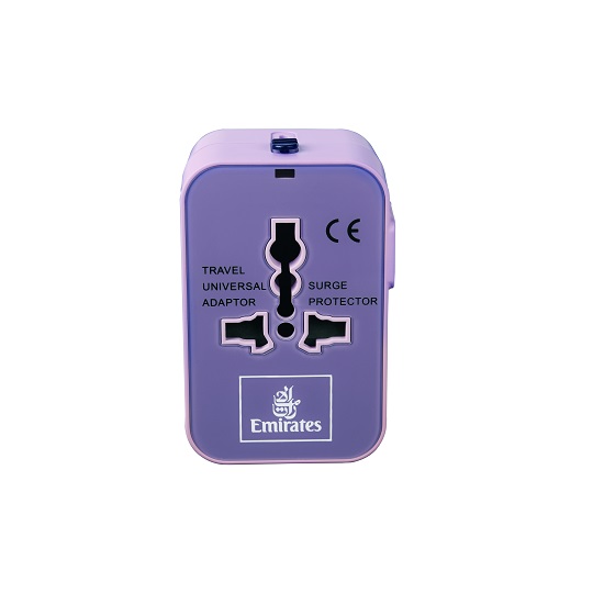 Emirates travel adapter, purple | Emirates Official Store