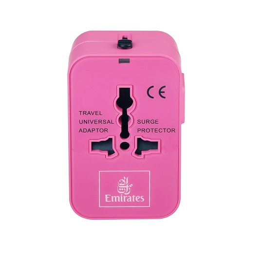 Emirates travel adapter, pink | Emirates Official Store