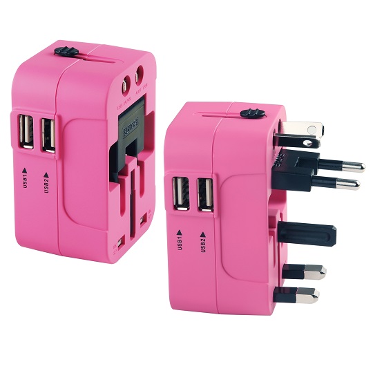 Emirates travel adapter, pink | Emirates Official Store