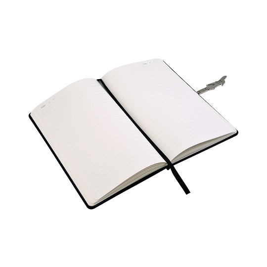 Emirates notebook with A380 2023 edition aircraft clip, black ...