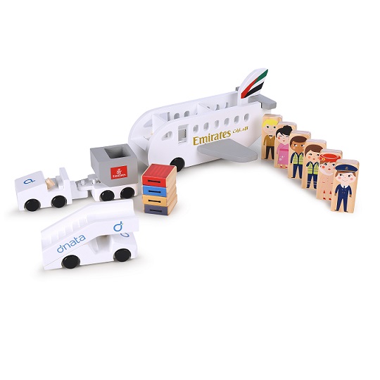 Emirates wooden aircraft and airport playset | Emirates Official Store