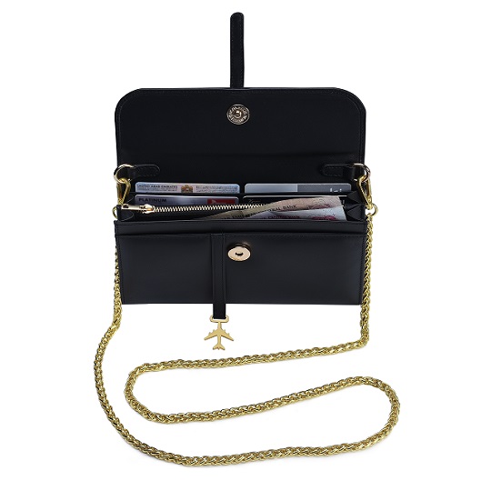 Italian leather crossbody chain purse | Emirates Official Store