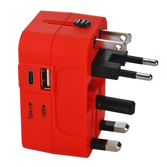 Emirates USB/Type C travel adaptor, red | Emirates Official Store