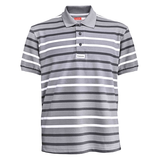 Emirates men's striped polo shirt, grey | Emirates Official Store