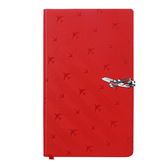 Emirates notebook with aircraft clip, red | Emirates Official Store