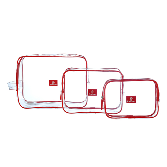 Emirates clear travel pouches, set of three HS Code - 4202.9990 ...