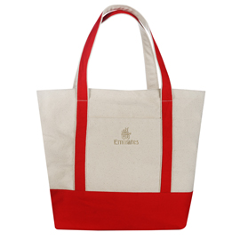 Summer Days canvas tote, red HS Code- 4202 2240 30