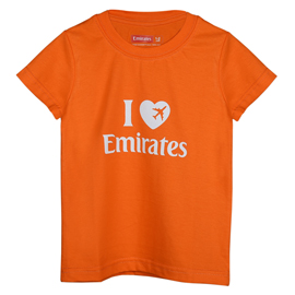 I love Emirates t-shirt, orange HS Code - 6109 1000