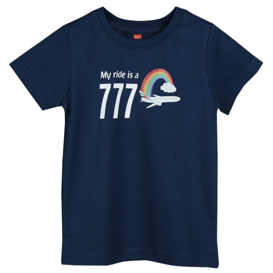My ride Is a 777 kids' t-shirt, navy HS Code - 6109 1000 | Emirates ...