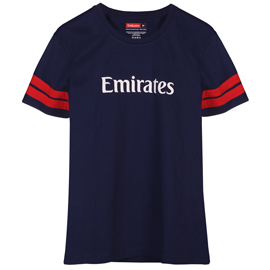 Emirates striped sleeve t-shirt, blue & red HS Code - 6109 1000 ...