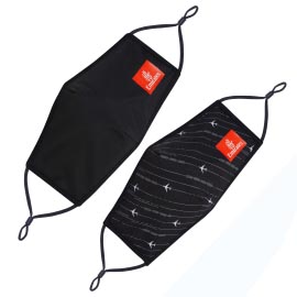 Emirates reusable face masks, black, pack of two | Emirates Official Store